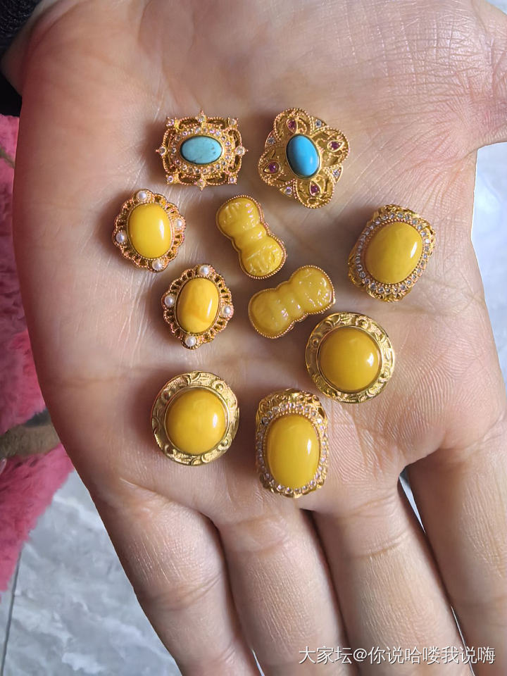 绿松、蜜蜡小背云_琥珀蜜蜡_珠宝大家坛